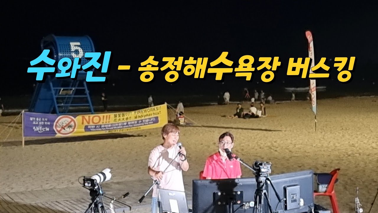 수와진 송정해수욕장 버스킹 부산갈매기 롯데응원가 Youtube