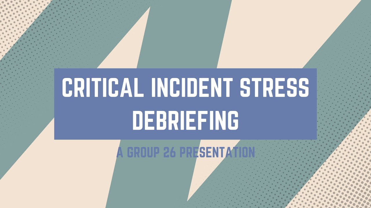 Stress Debriefing and Psychological First Aid - YouTube