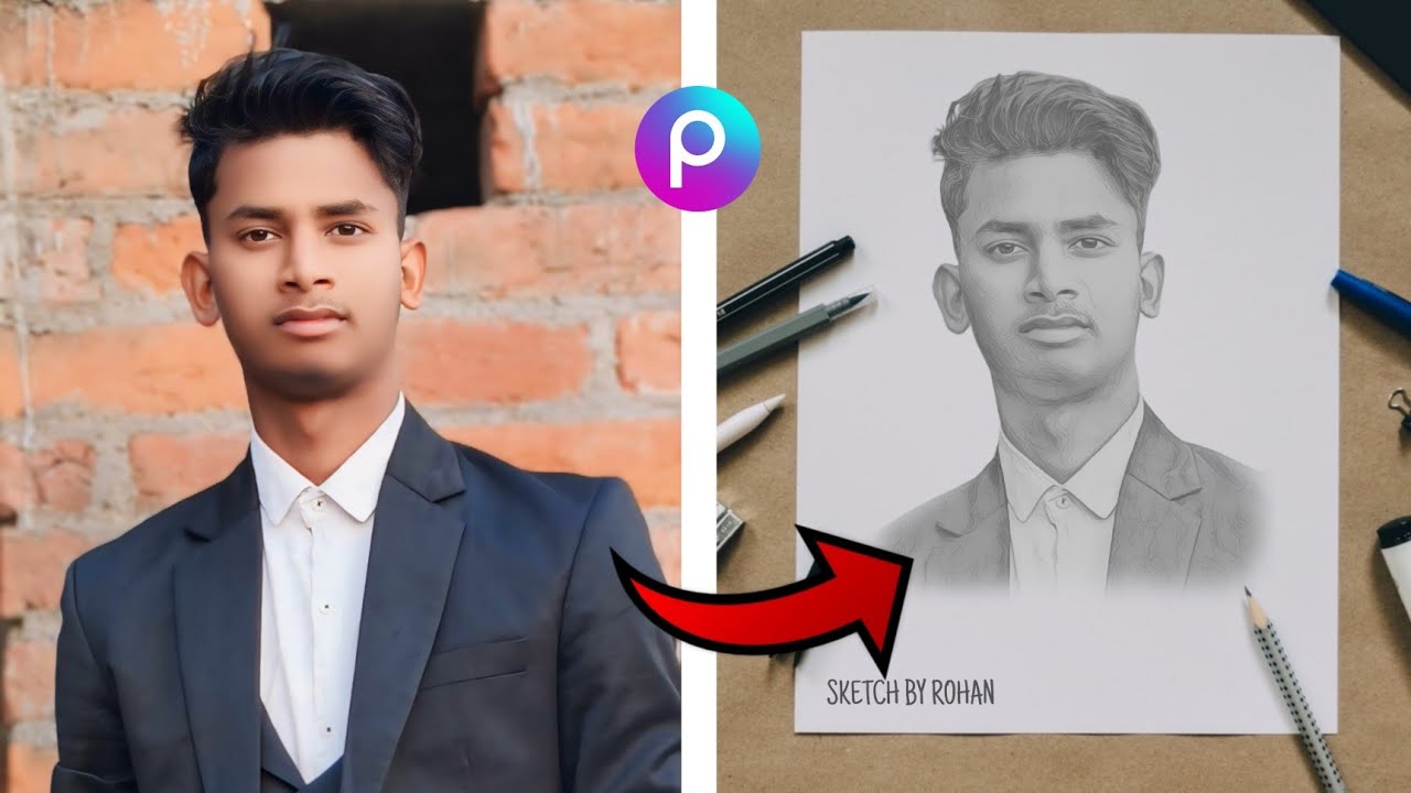 Pencil Drawing Photo Editing In PicsArt | Picsart Pencil Sketch Effect ...