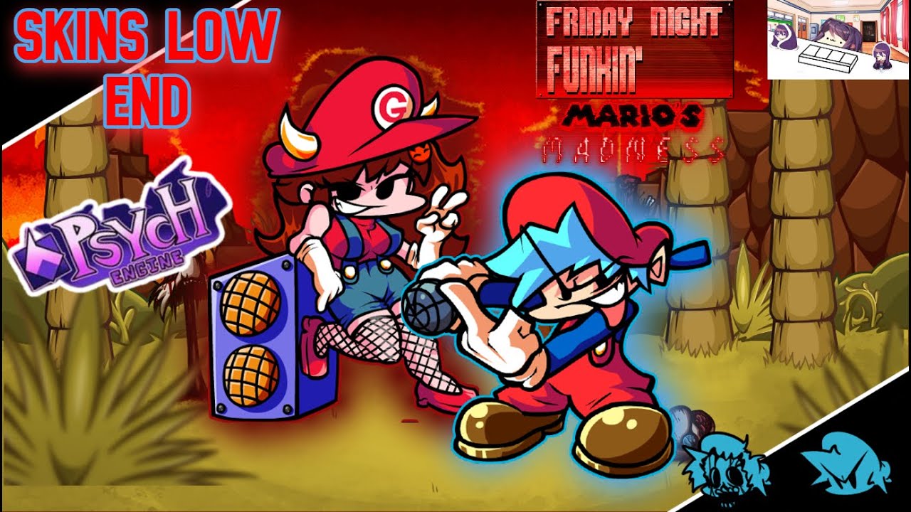 Boyfriend y Girlfriend Mario Skins / FNF Vs Mario Madnnes V2 / Skins ...