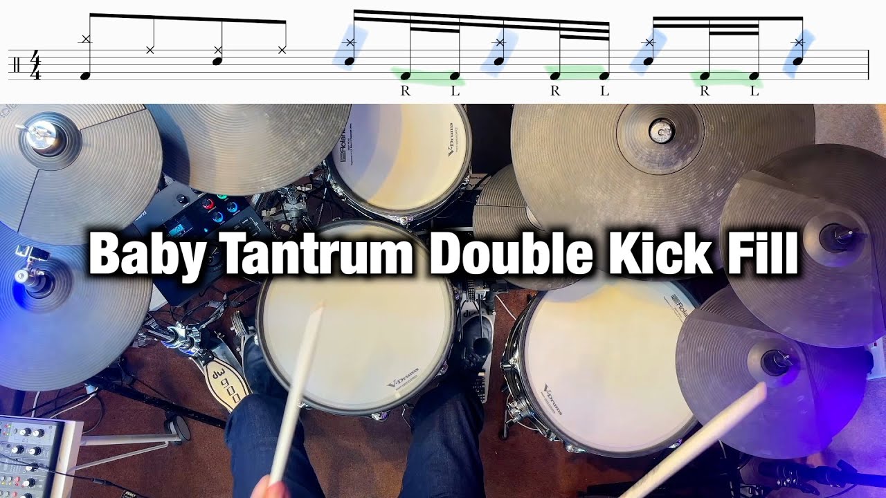 Baby Tantrum Double Kick Fill - DRUM LESSON - YouTube