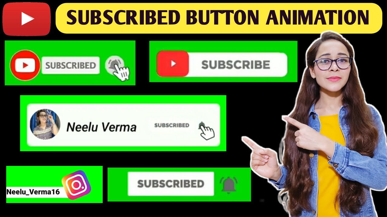 Youtube Subscribe Button & Bell Icon Animation Green Screen|Green ...