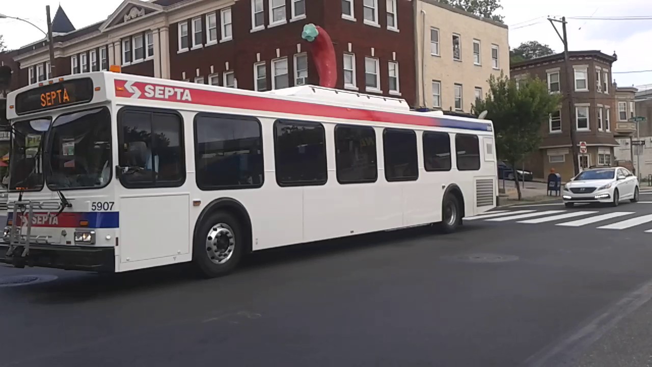 SEPTA 2004 New Flyer D40LF #5907 Passing - YouTube