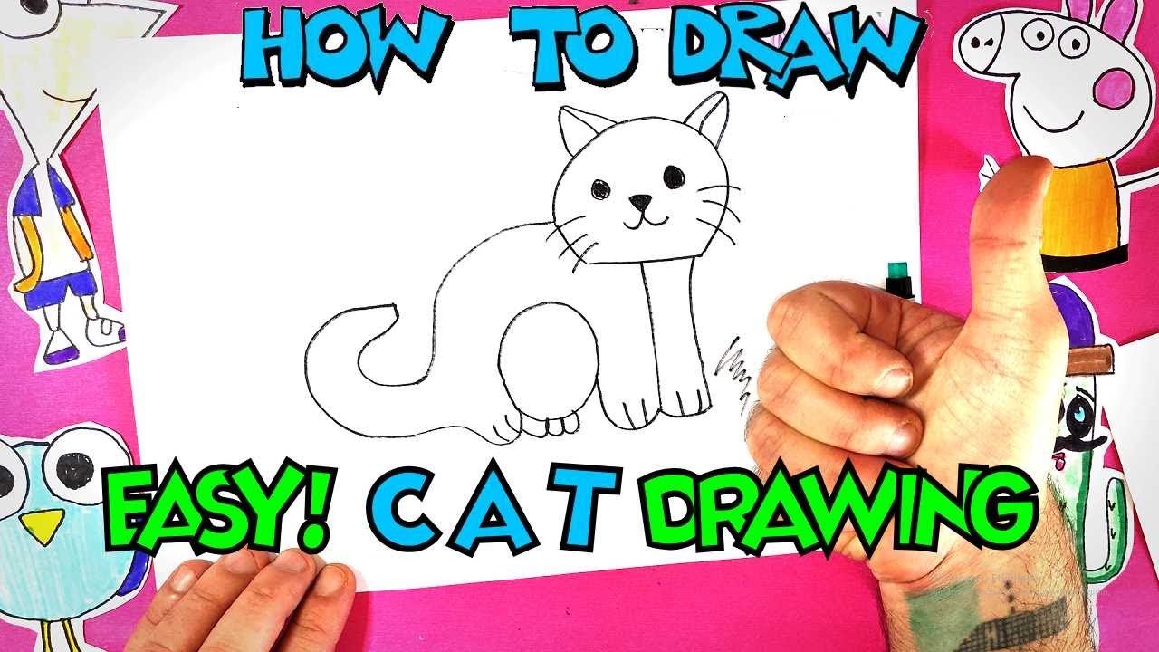 Cat Drawing from the text "C A T" - Learn How to Draw a Cat the Easy ...