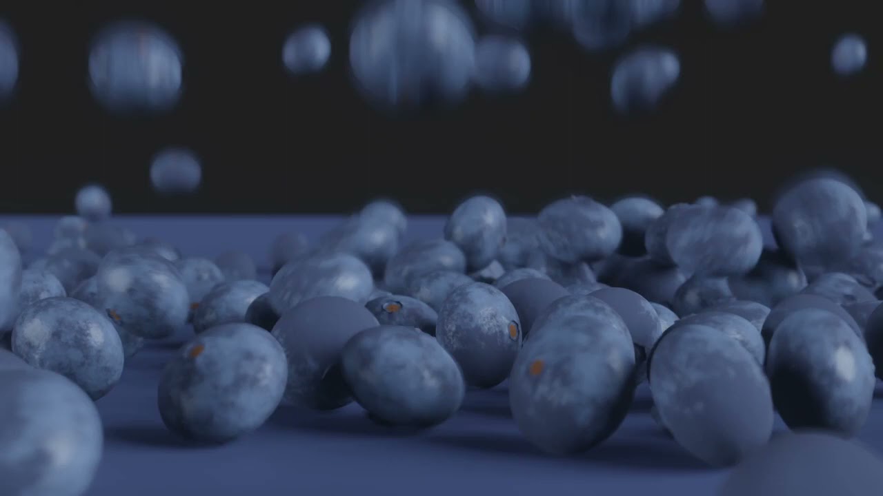 Blueberries Falling Simulation (Blender 2.9) - YouTube