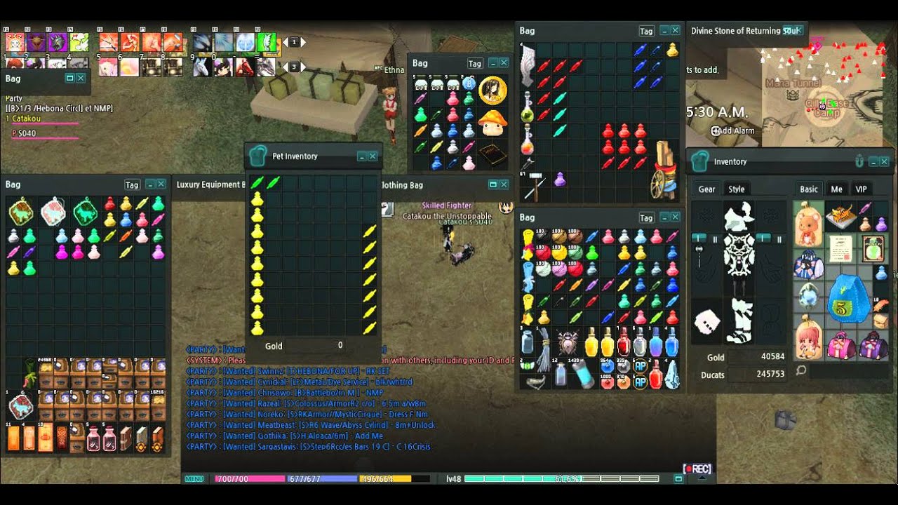 Mabinogi - Cleaning Dyes out of my inventory - YouTube