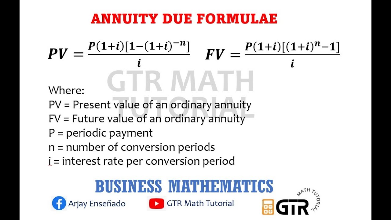 Annuity Due - Math of Investment - Business Mathematics - YouTube
