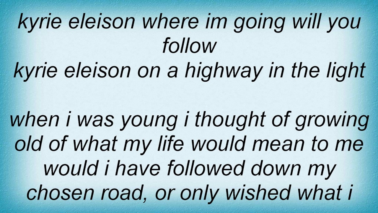 Sting - Kyrie Lyrics - YouTube