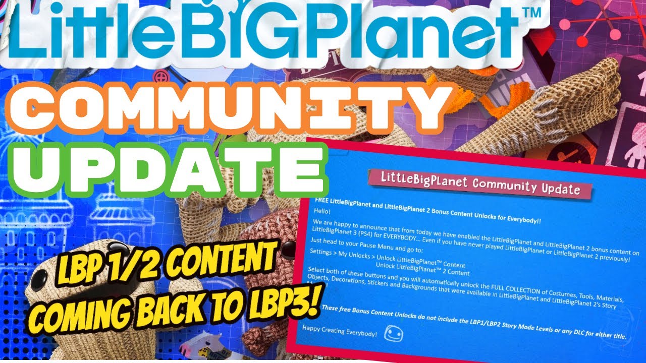 NEW LittleBigPlanet Community Update: Items From LBP 1/2 Being Ported ...