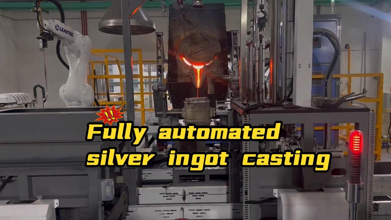 Fully automated silver ingot casting.#automation - YouTube
