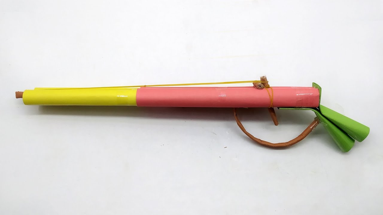 How To Make a Paper Gun that Shoots - DIY Double Barrel Shotgun Making ...