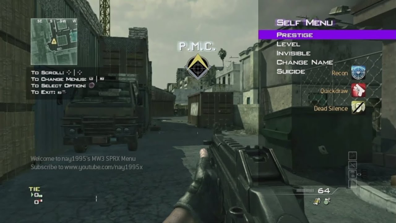 MODERN WARFARE 3 SPRX MENU CEX & DEX PS3 FREE DOWNLOAD - YouTube