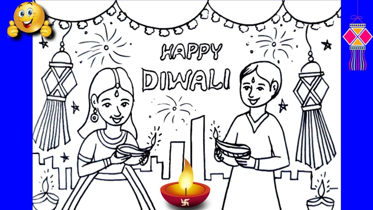 diwali ka chitra / diwali drawing / diwali chitra / happy diwali ...