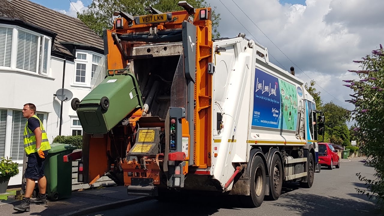2017 Dennis Elite 6 Bin Lorry With Omni Deka Lifts In Fareham - YouTube