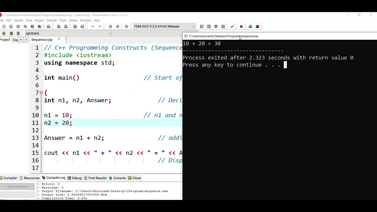02 Programming Constructs Sequence Youtube