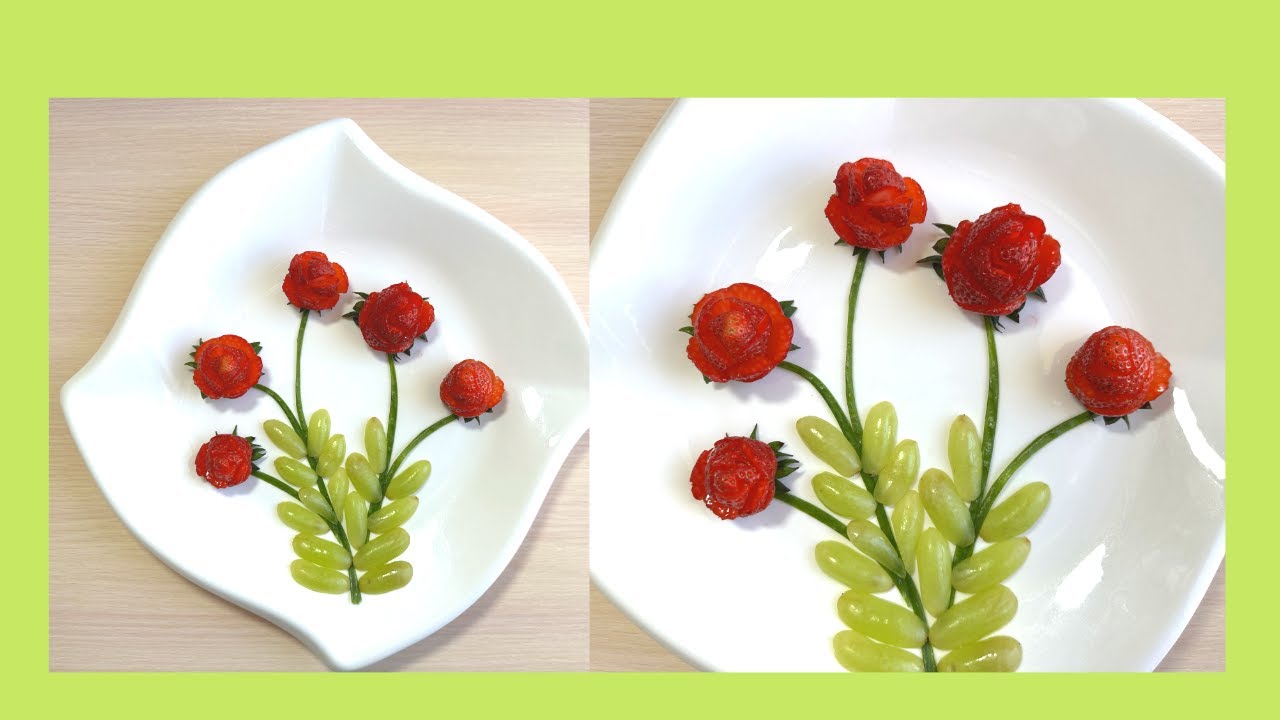 Strawberry Rose Flower for Garnish\Strawberry Rose Tutorial\ Super ...