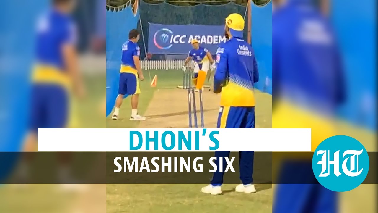Watch: MS Dhoni hits massive six during CSK’s training session in Dubai ...