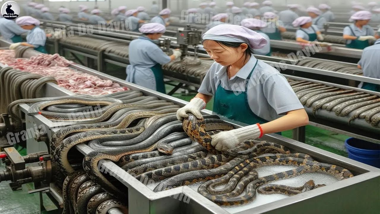 Snake Processing Factory - How Millions Of Snakes Processed For Meat ...