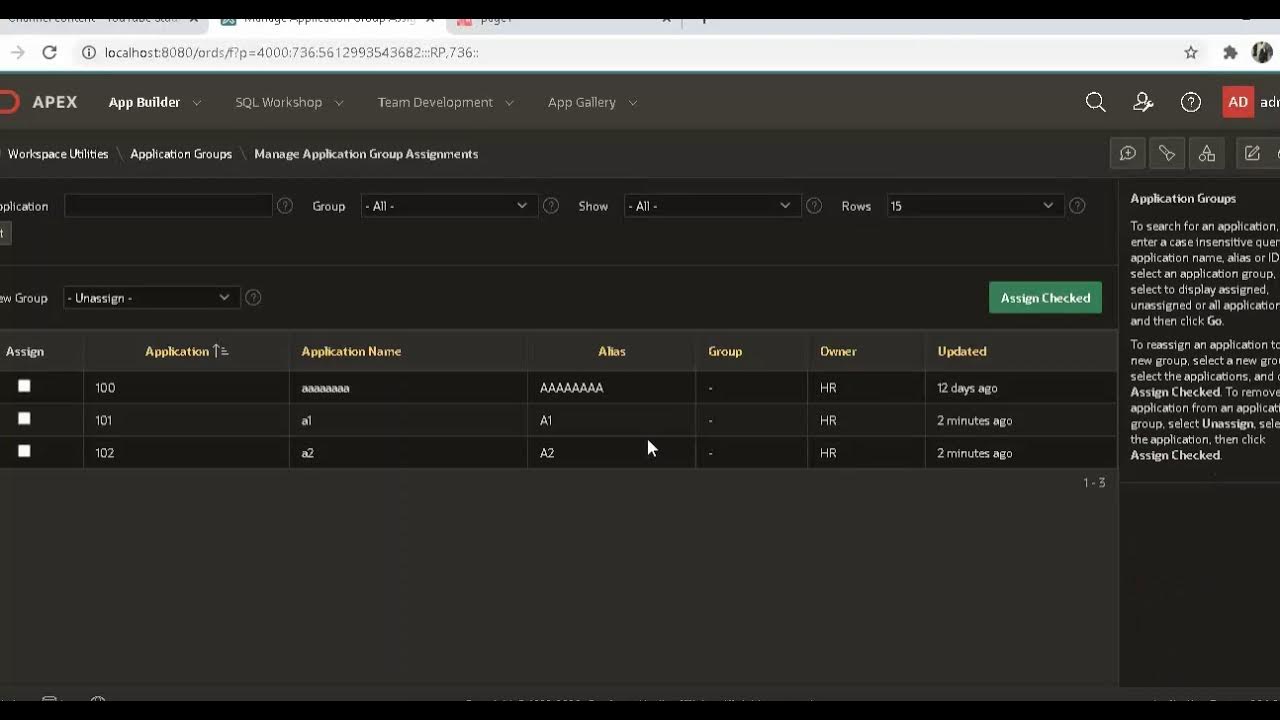 20-Creating database application lesson 20 Managing Application Groups - YouTube