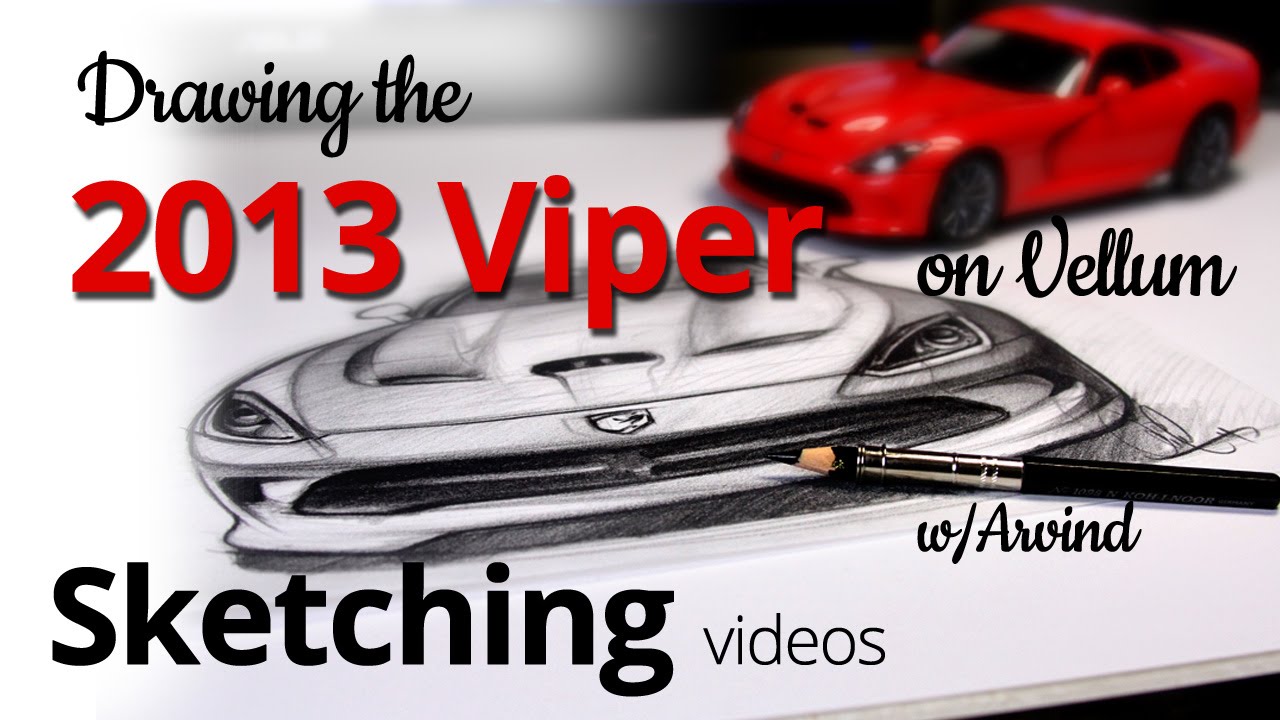 Sketching - 2013 Dodge Viper on Vellum Paper - YouTube