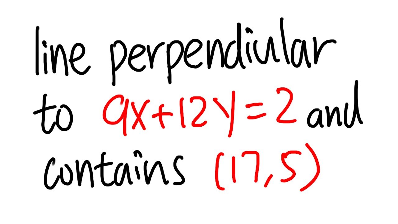 How to find the equation of the perpendicular line, algebra 1 tutorial ...