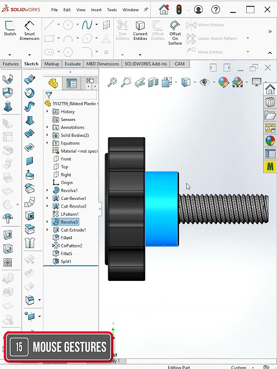 Tip #15 - Mouse Gestures in SolidWorks - YouTube