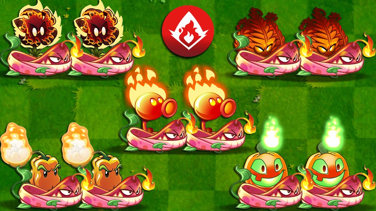 5 Plants Fire + Vine Battlez - Which Plants Will Win? - PvZ 2 Plant vs ...