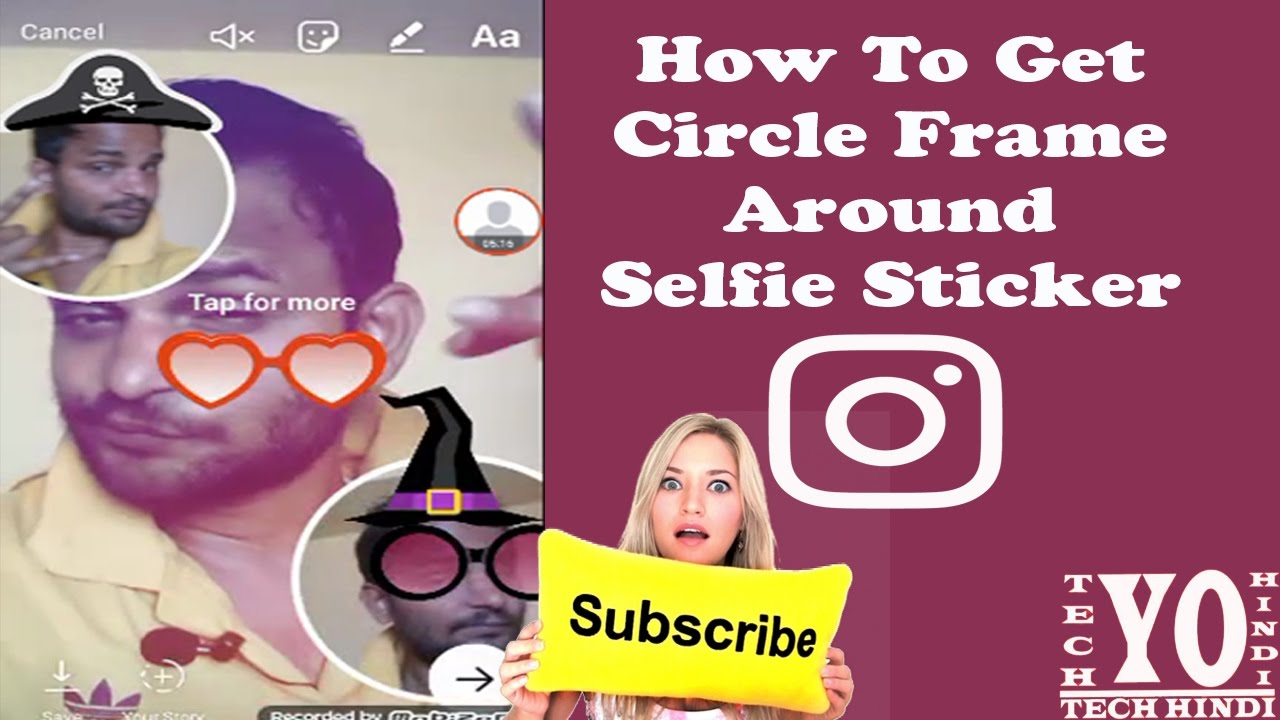PART 3: How to Get Circle Frame Around Selfie Sticker on Instagram in ...
