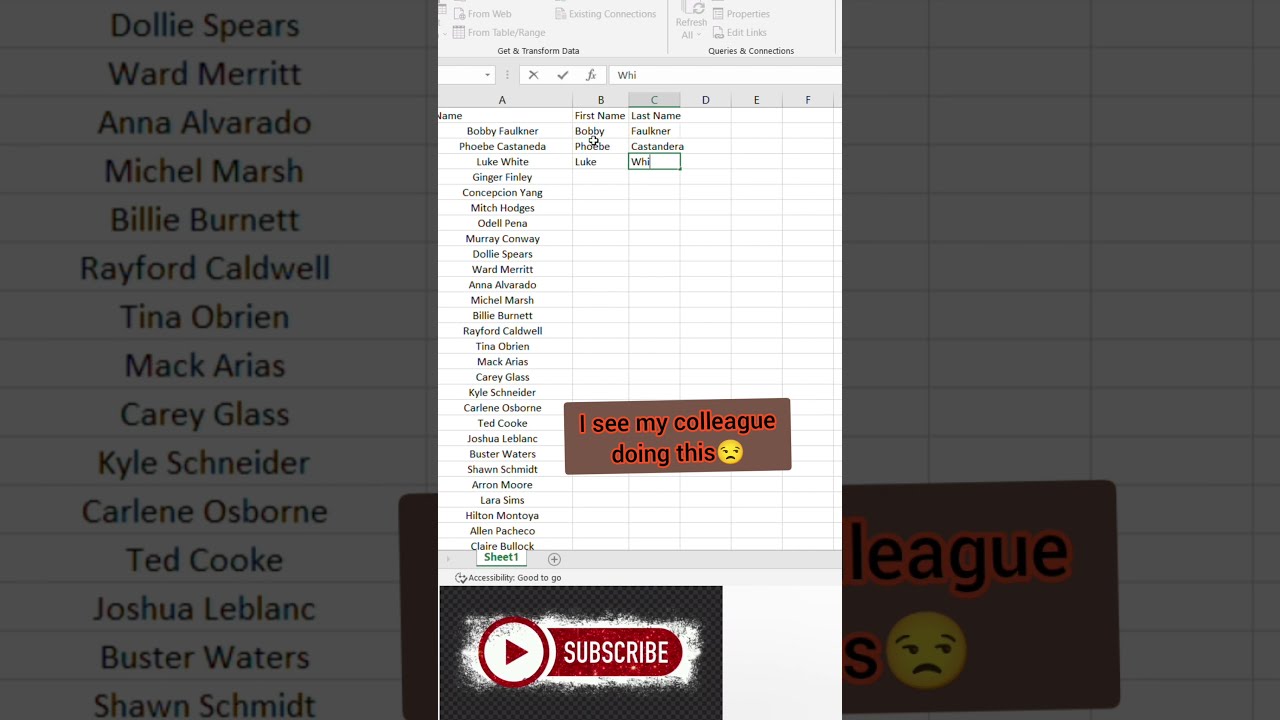 How To Split Full Name To First Name And Last Name Excel Tips And How To Split Full Name To First Name And Last Name Excel Tips And