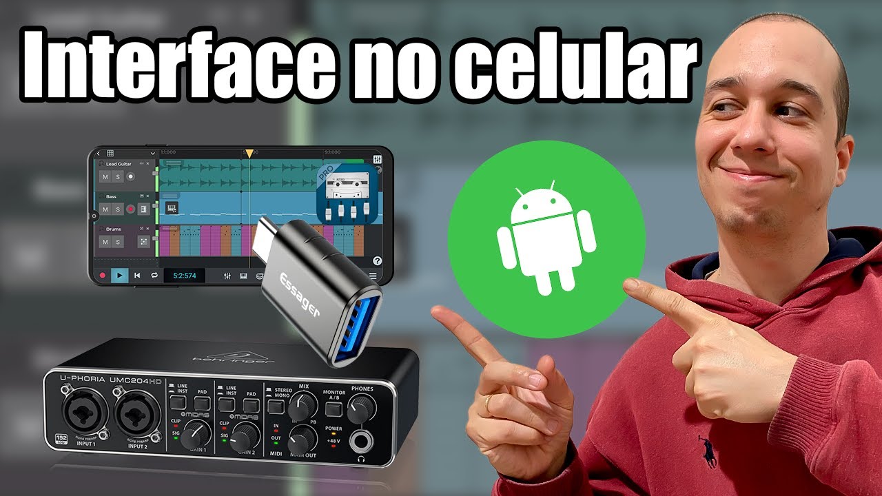 Interface de audio direto no celular | Adaptador OTG no ANDROID com app ...