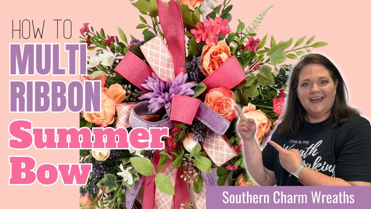 How to Make a Multi Ribbon Summer Bow - YouTube