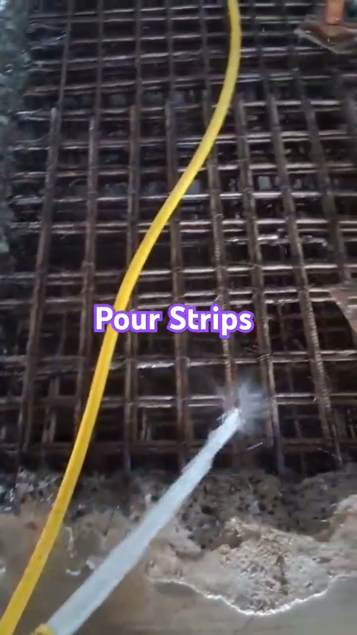 After PT stressing Pour strip casting #concrete #construction #rcc # ...