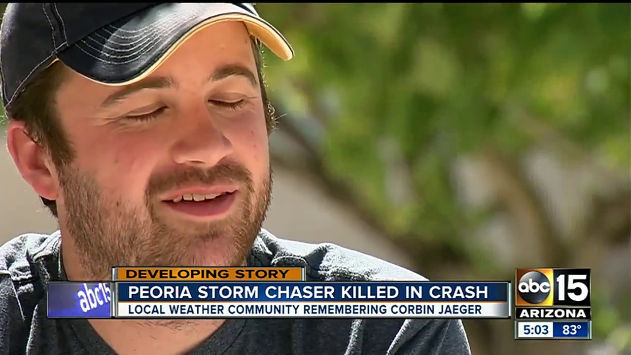 Peoria storm chaser Corbin Jaeger killed in crash - YouTube