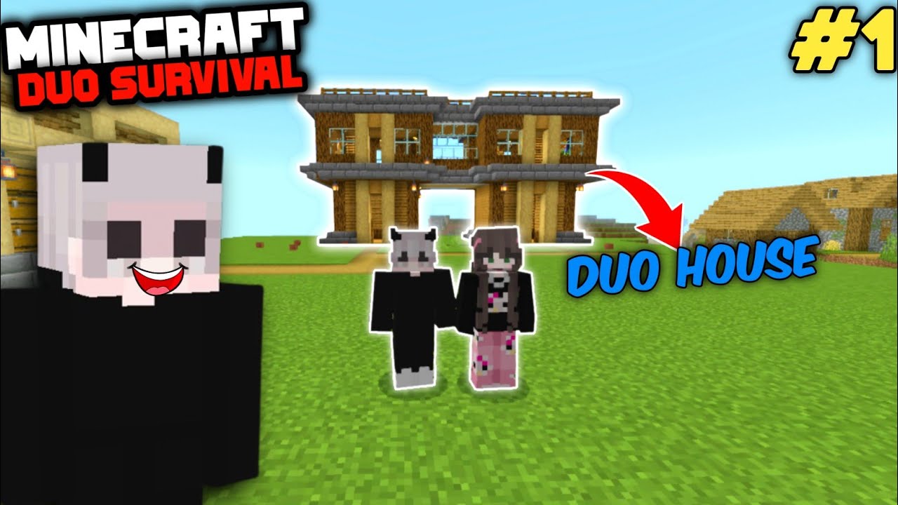 MINECRAFT PE 🔥DUO SURVIVAL SERIES || new beginning || made op base ...