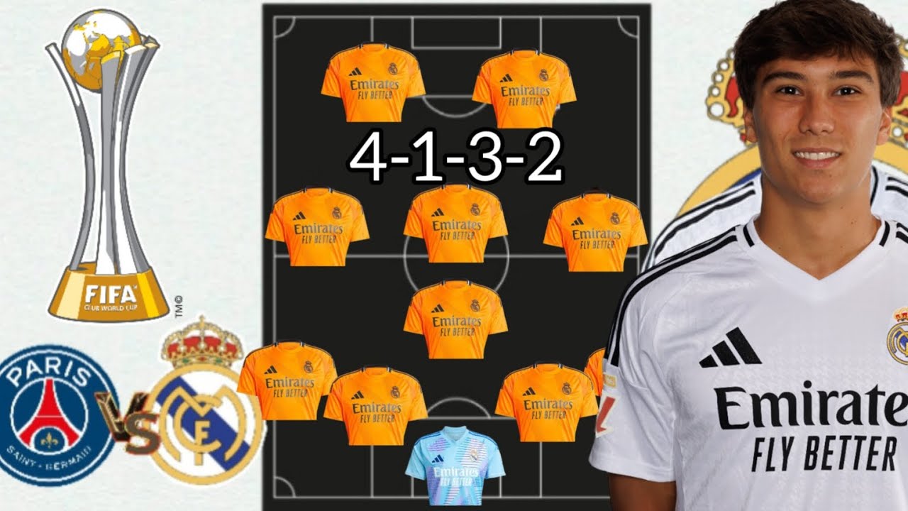 PSG VS REAL MADRID NEW PREDICTED 4-1-3-2 LINE-UP IN THE FIFA CLUB WORLD ...