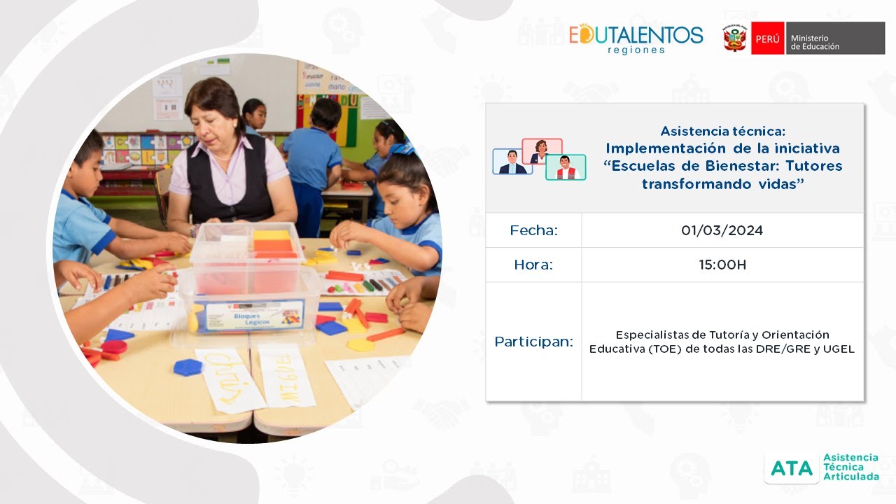 Implementación de la iniciativa “Escuelas de Bienestar: Tutores transformando vidas” - YouTube