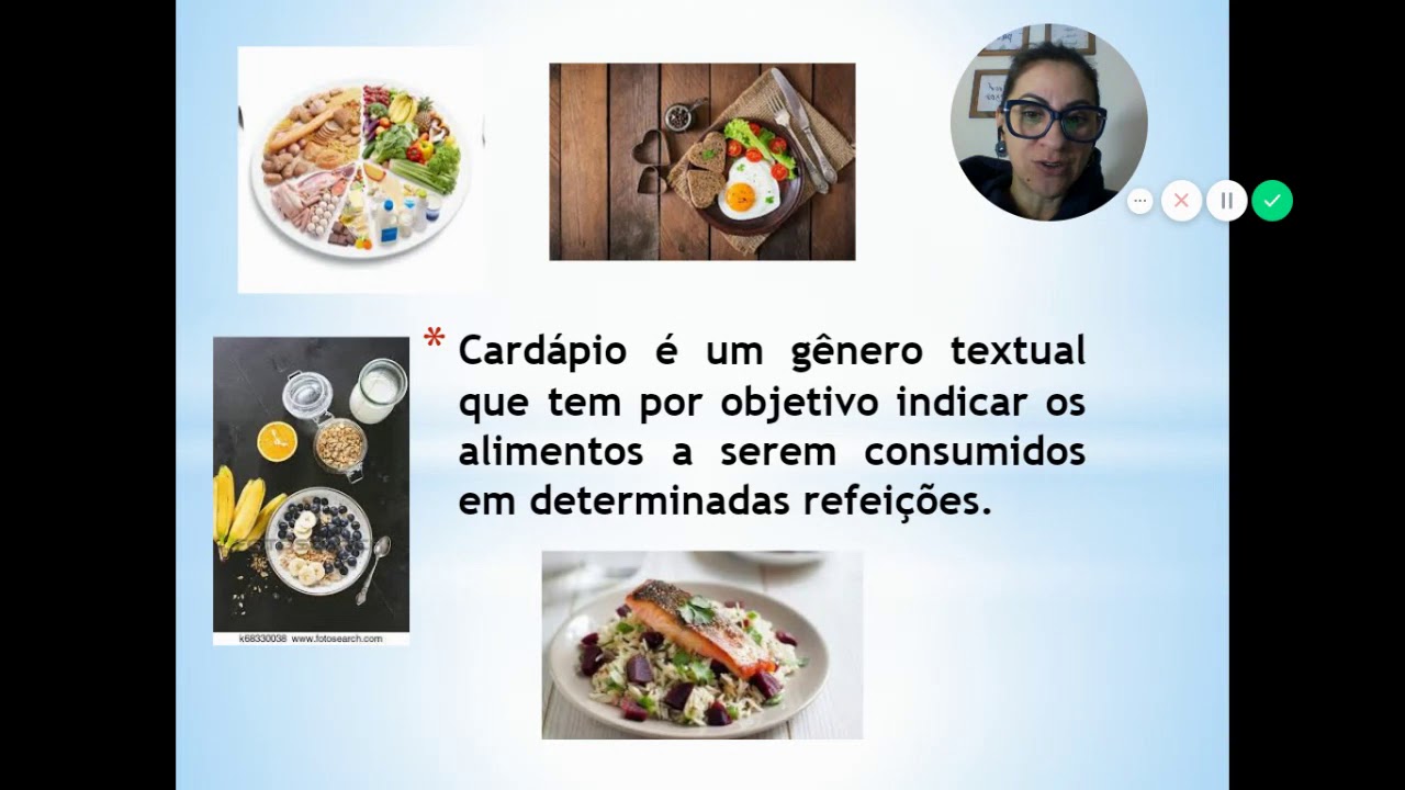 Cardápio semanal gênero textual e variação linguística - YouTube