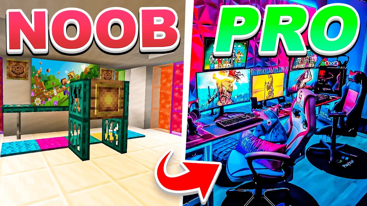 We Built the ULTIMATE Gamer Base! Aphmau Noob vs Pro - YouTube