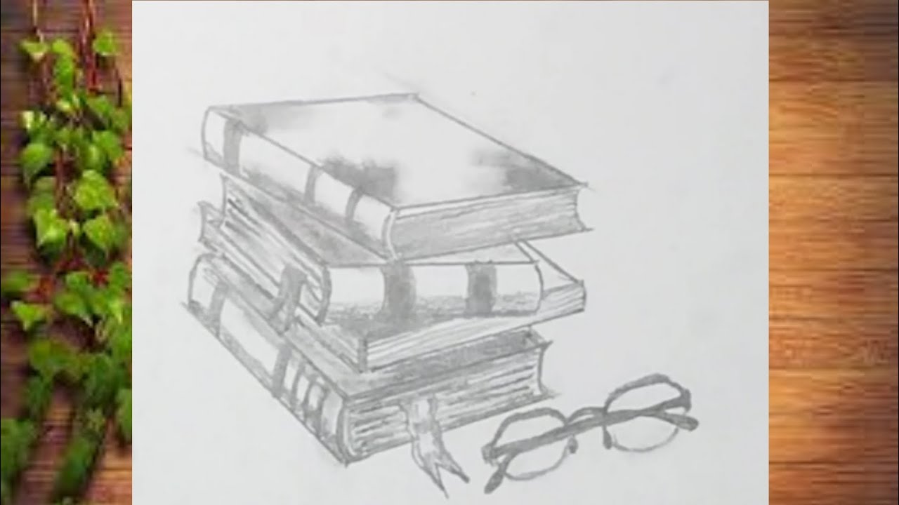 how to draw books | Object drawing | still life drawing - YouTube