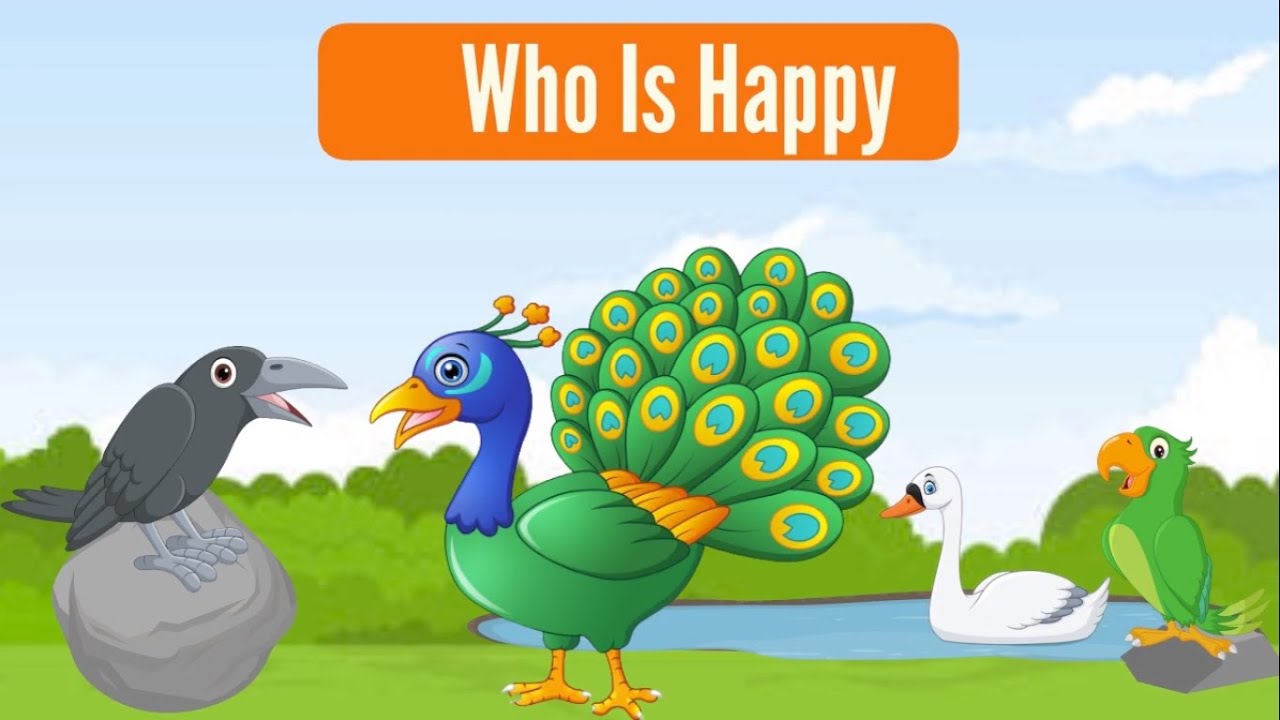 The crow and peacock story in English | Who is happy | Moral story for ...