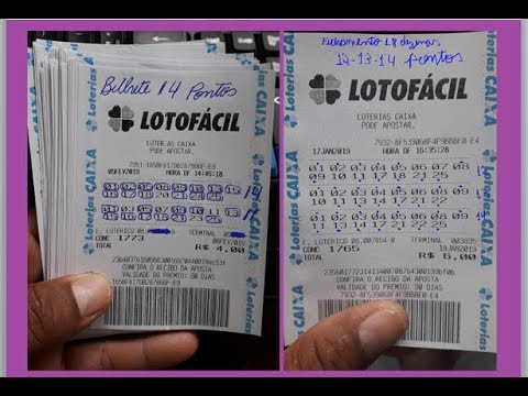 Lotofácil Fechamento 14 Pontos Vídeo com Prova de Bilhetes Premiados