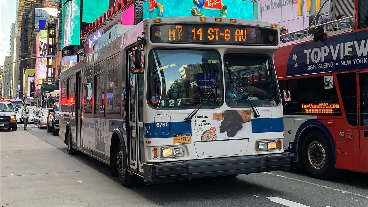 14th St-6th Av Bound 2006 Orion VII OG HEV 6765 M7 Bus From 44th St To ...
