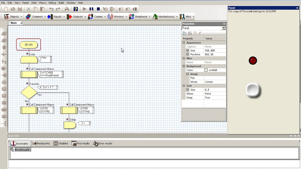 BELAJAR FLOWCODE VERSI 5_SWITCH DELAY - YouTube