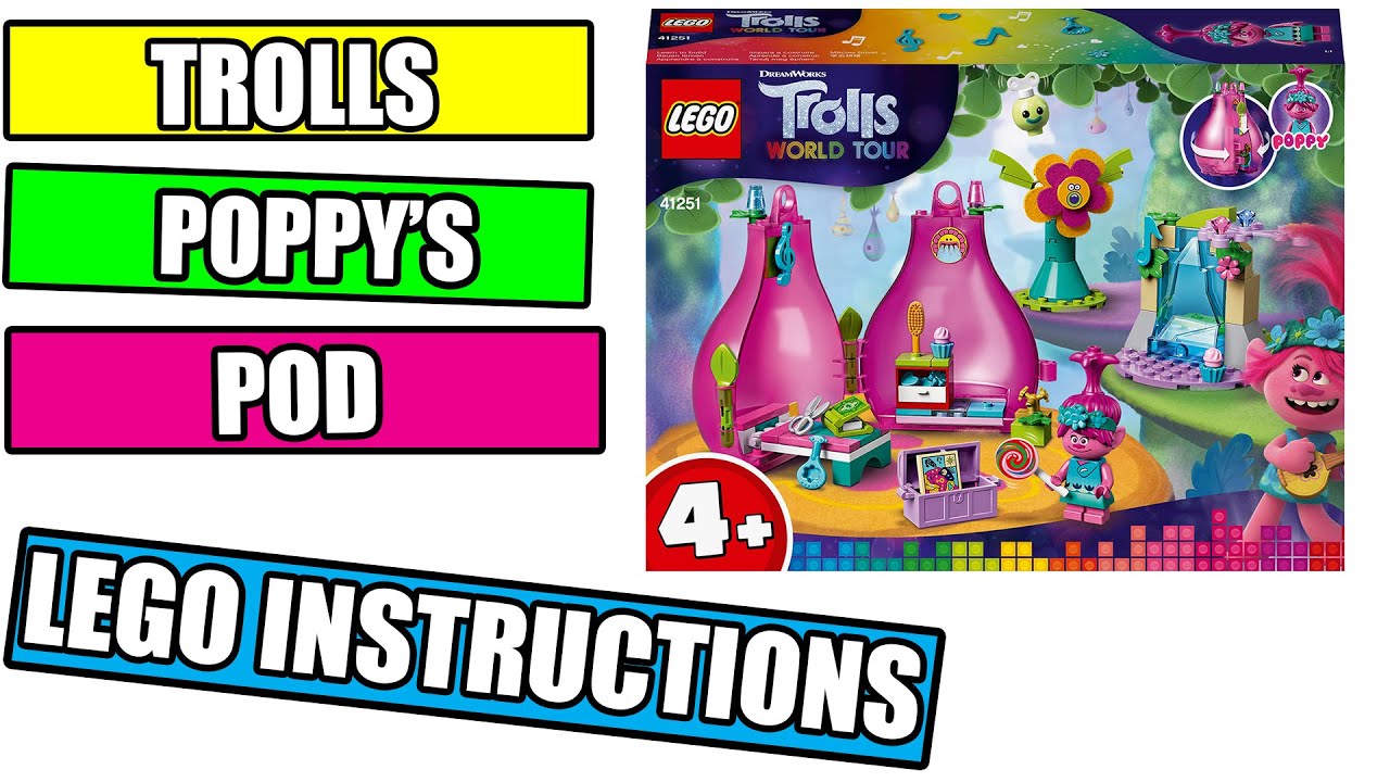 LEGO Poppy's Pod INSTRUCTIONS - LEGO TROLLS 2020 - 41251 - YouTube
