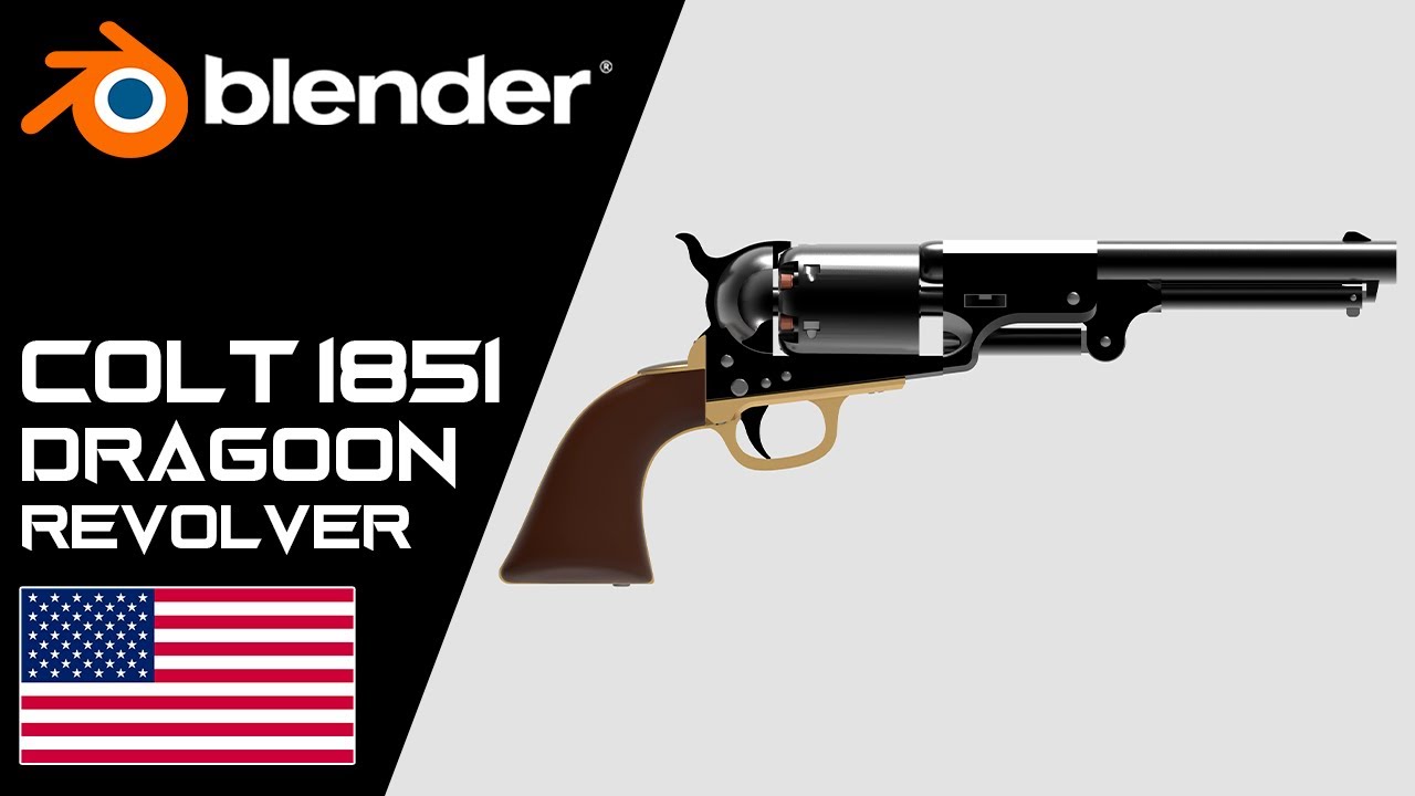 Colt 1848 Dragoon Revolver | Blender 3D Modeling Time Lapse - YouTube