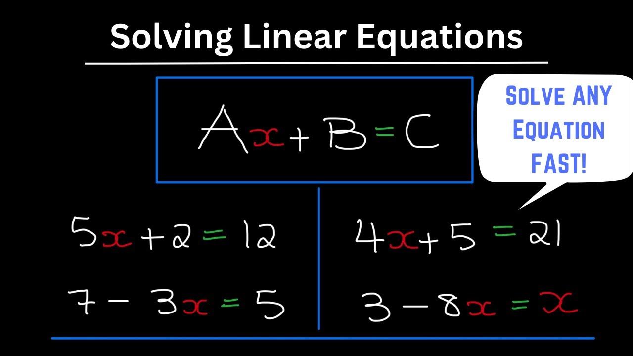 Solving Linear Equations Made Easy | Step-by-Step Tutorial - YouTube