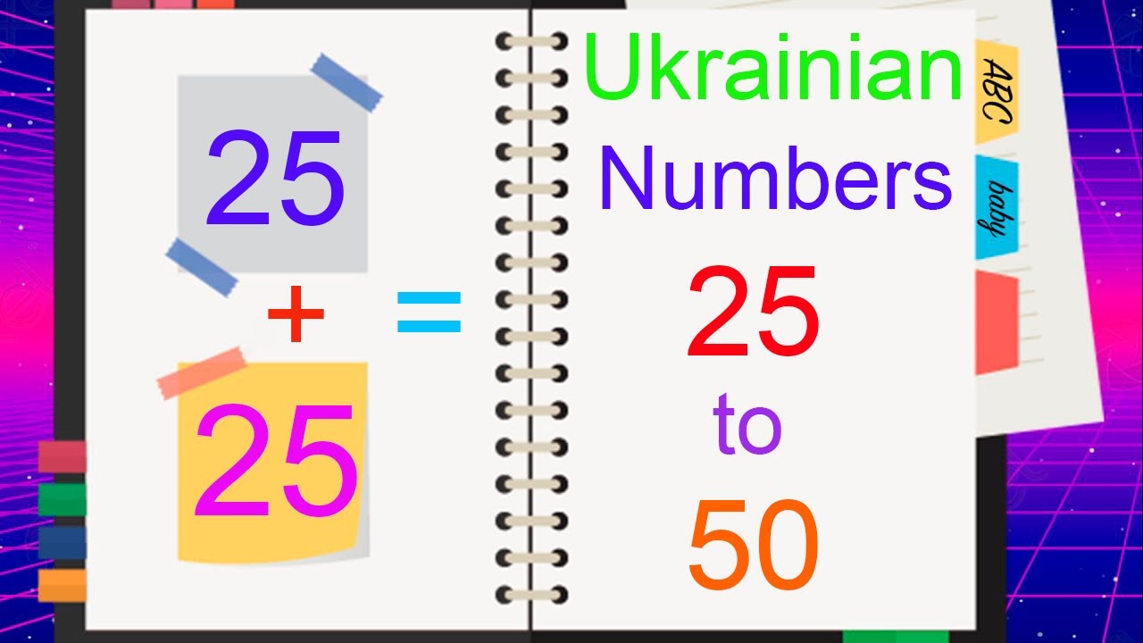 Learn Ukrainian - Count Numbers 25 To 50 - Counting Numbers For Kids ...