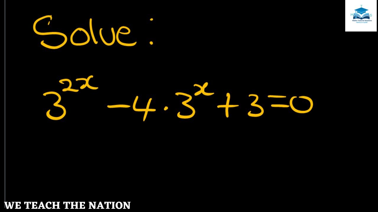 EXPONENTIAL EQUATION. - YouTube