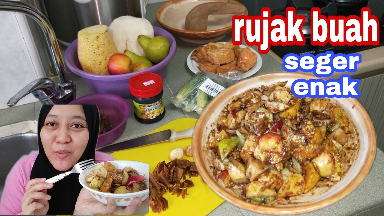 siang2 enaknya ngerujak 😁||Rujak buah segar - YouTube