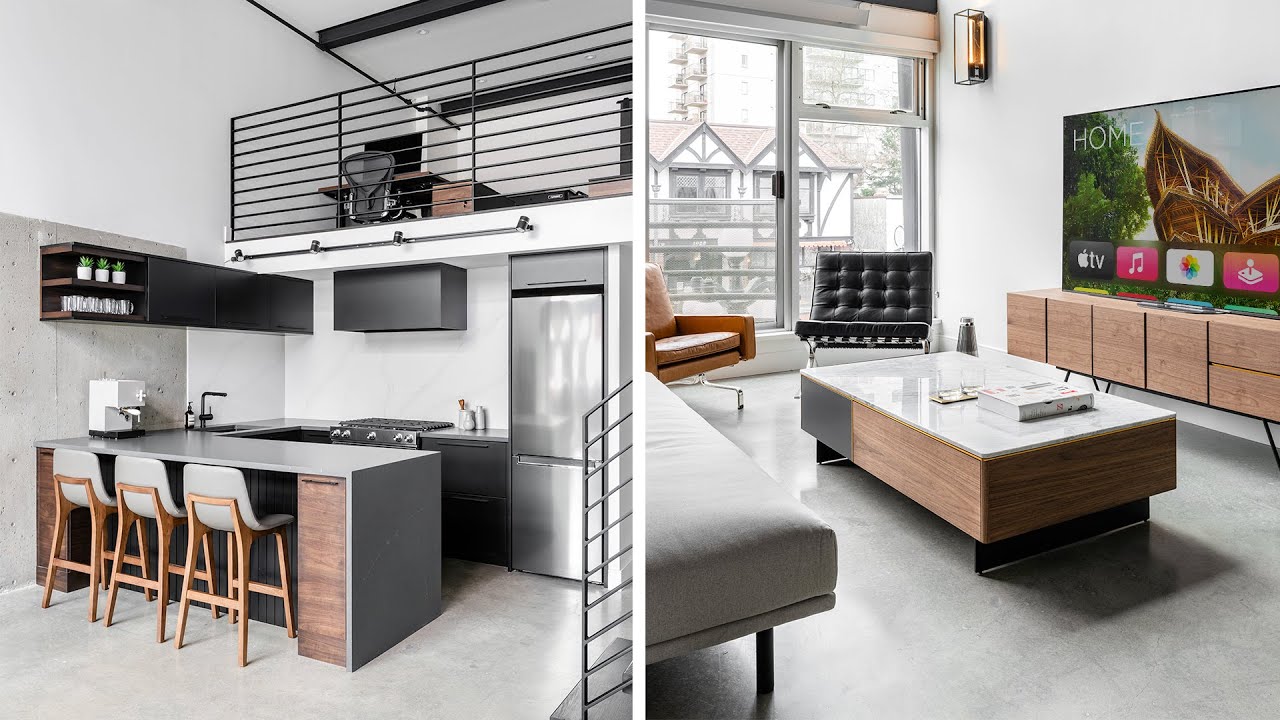 Modern Loft Apartment Makeover - Final Reveal, Furniture, Desk Setups ...